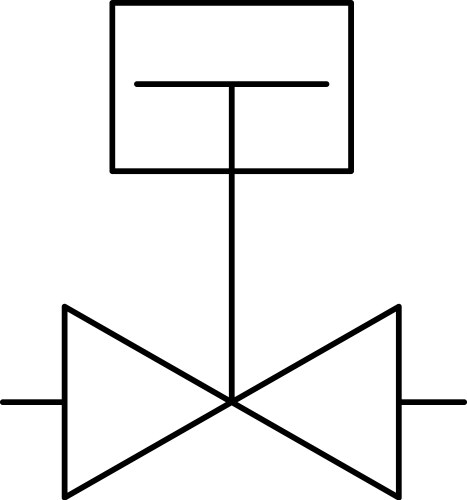 Pressure reducing regulator valve symbol icon Vector Image