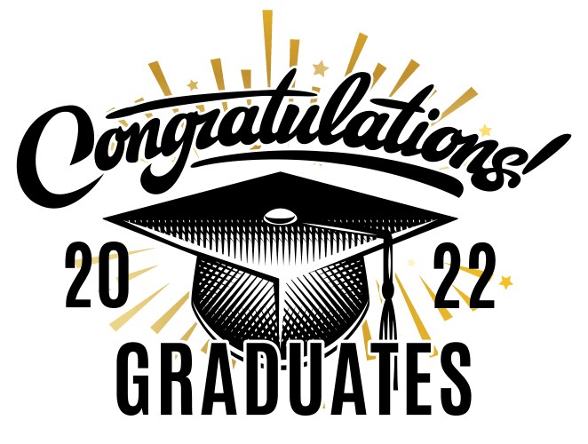 Template for graduation celebration in 2022 Vector Image
