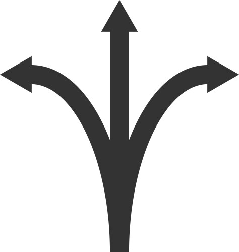 Three arrows pointing in different directions Vector Image