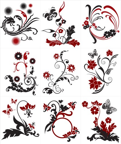 Floral motifs Royalty Free Vector Image - VectorStock