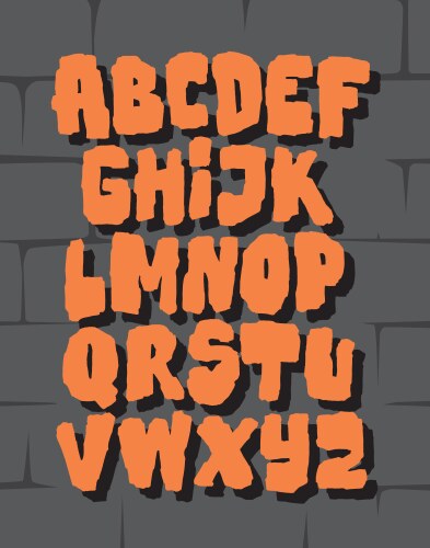 Multicolored comic style graffiti alphabet Vector Image