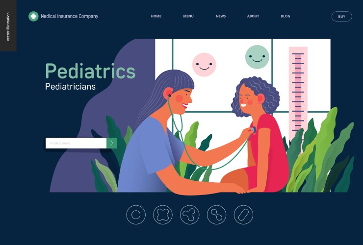 Pediatrics - medical insurance template Royalty Free Vector
