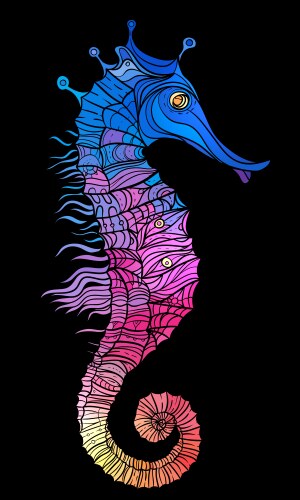 Rainbow Seahorse Vector Images (96)