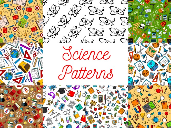 Science seamless pattern in flat design style Vector Image