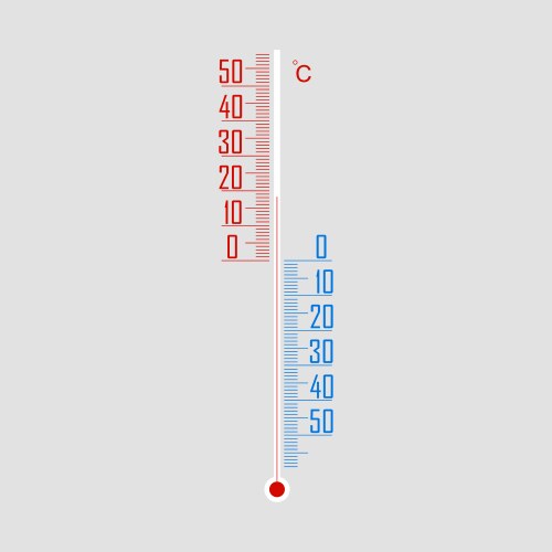Celsius and fahrenheit thermometer icon Royalty Free Vector