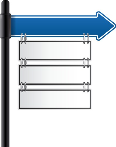 Road signs blue color Royalty Free Vector Image