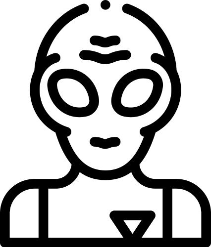 Alien hand icon thin linear style design isolated Vector Image
