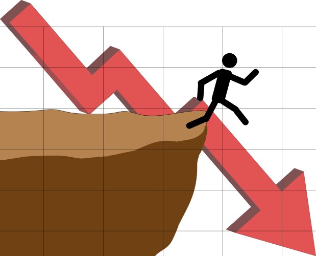 Stock market is going down Royalty Free Vector Image