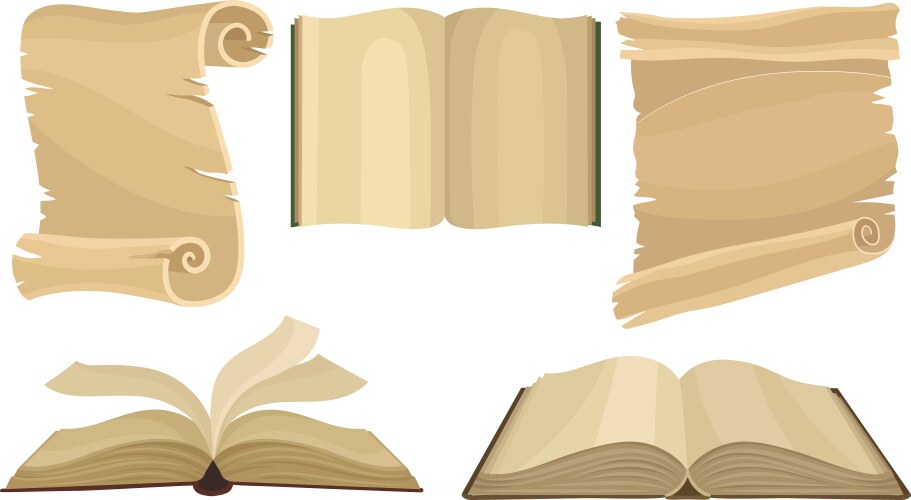 Old scroll or roll of papyrus parchment paper Vector Image