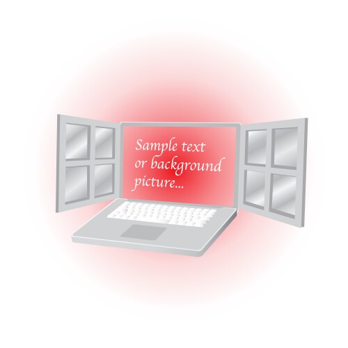 Laptop computer transferring files securely Vector Image Laptop computer transferring files securely Vector Image