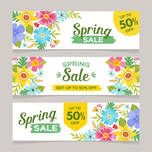 Hello spring season banner template background Vector Image