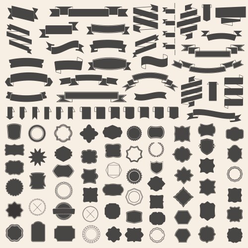 Big set of ribbons templates Royalty Free Vector Image