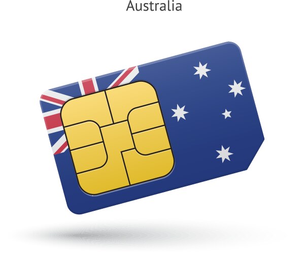 Aruba mobile phone sim card with flag Royalty Free Vector