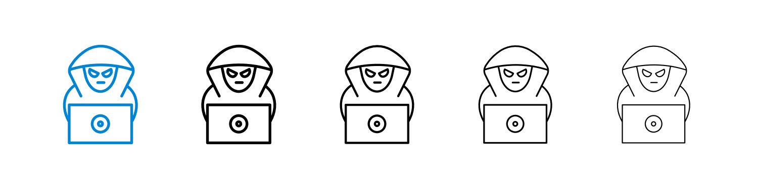 Hacker icon set on white background Royalty Free Vector