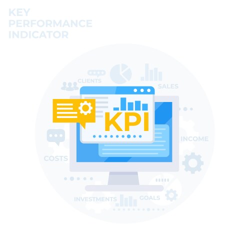 Kpi key performance indicator management Vector Image