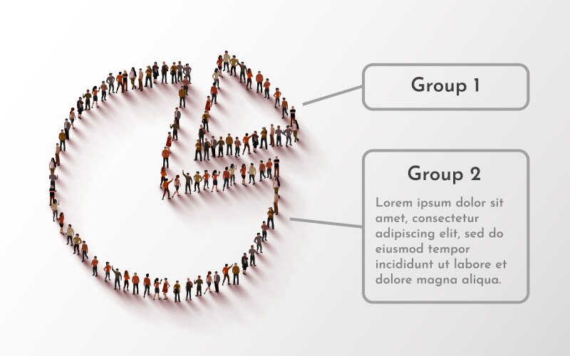 People crowd in form pie chart composed Royalty Free Vector