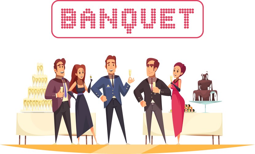 Banquet cartoon Royalty Free Vector Image - VectorStock