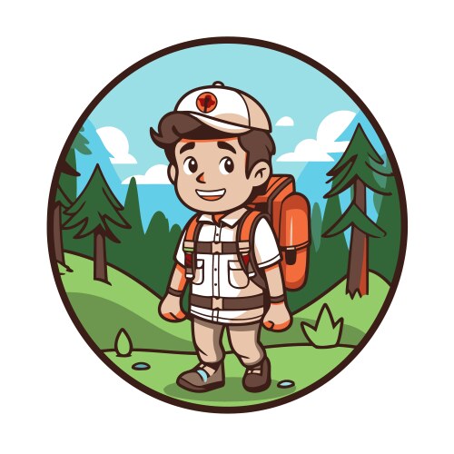 A cartoon safari explorer man Royalty Free Vector Image