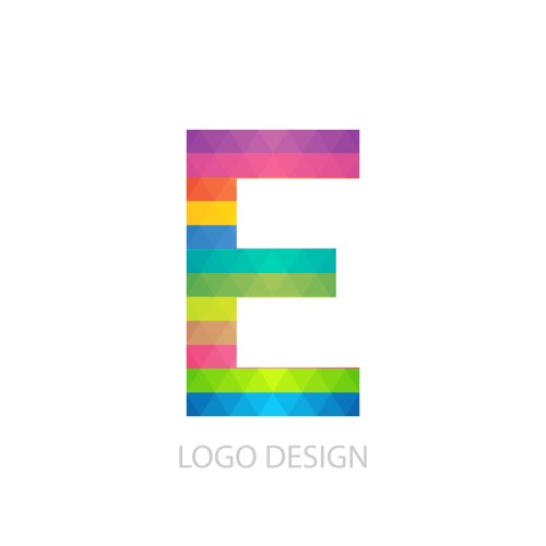 E letter one line colorful logo design template Vector Image