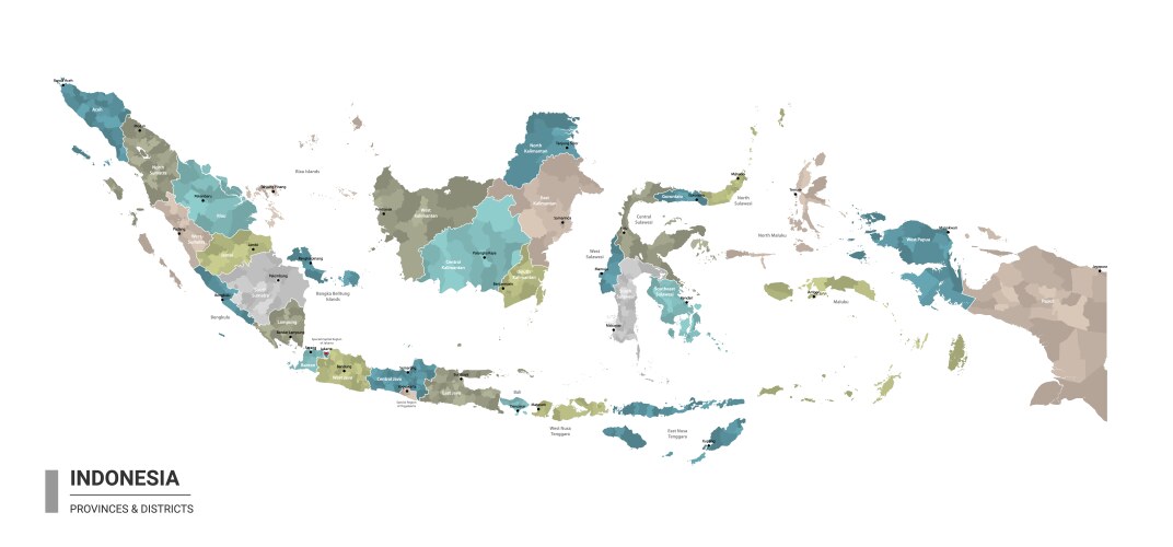 Nusa tenggara timur indonesia map grey Royalty Free Vector
