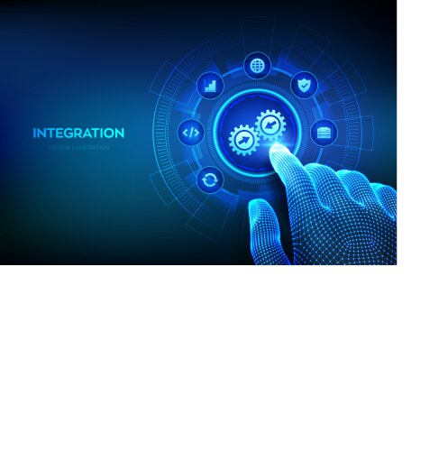 Integration data system system integration Vector Image