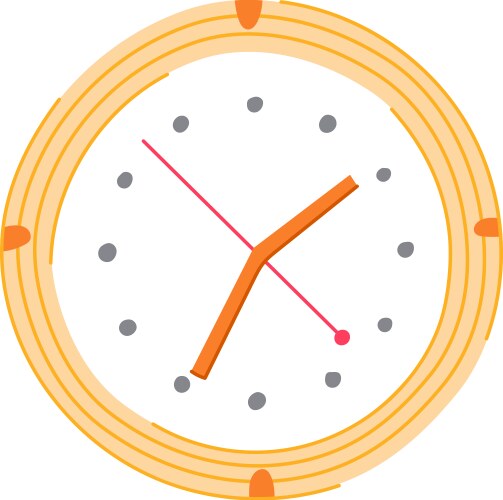 Hour clock vintage cartoon Royalty Free Vector Image