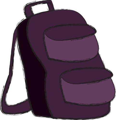 School backpack symbol Royalty Free Vector Image
