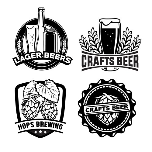 Beer symbols Royalty Free Vector Image - VectorStock