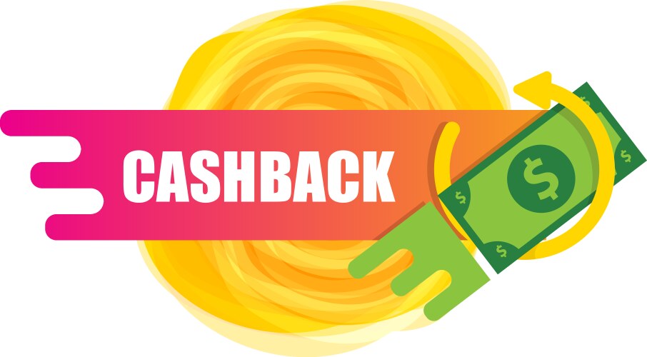 Cash back icon with dollar isolated on Royalty Free Vector