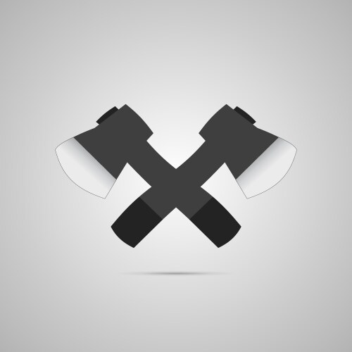 Crossed firefighter axes Royalty Free Vector Image