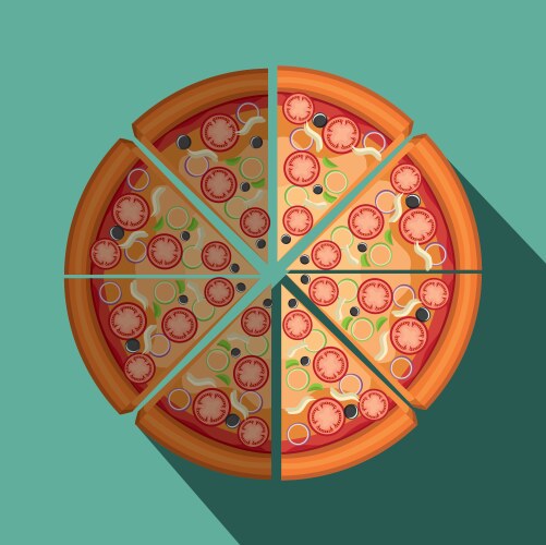Fresh delicious pizza Royalty Free Vector Image