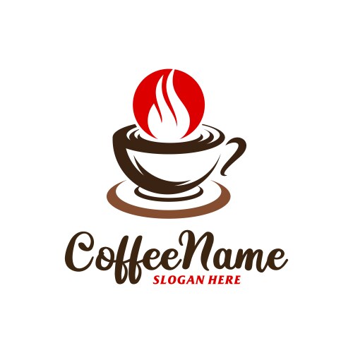 Fire coffee logo design template Royalty Free Vector Image