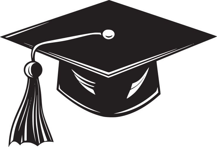 A pencil cartoon wearing graduation cap with giv Vector Image
