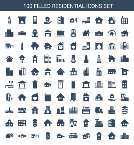 16 residential icons Royalty Free Vector Image