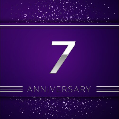 Seven years anniversary celebration design Vector Image