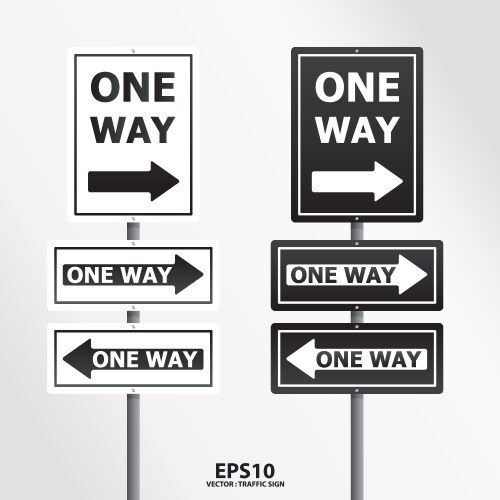 Ahead only one way traffic sign drive straight Vector Image