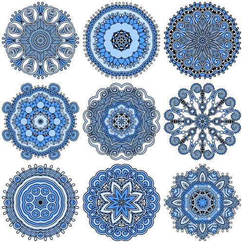 Round ornament set Royalty Free Vector Image - VectorStock