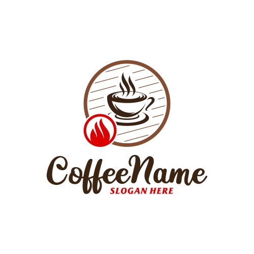 Fire coffee logo design template Royalty Free Vector Image