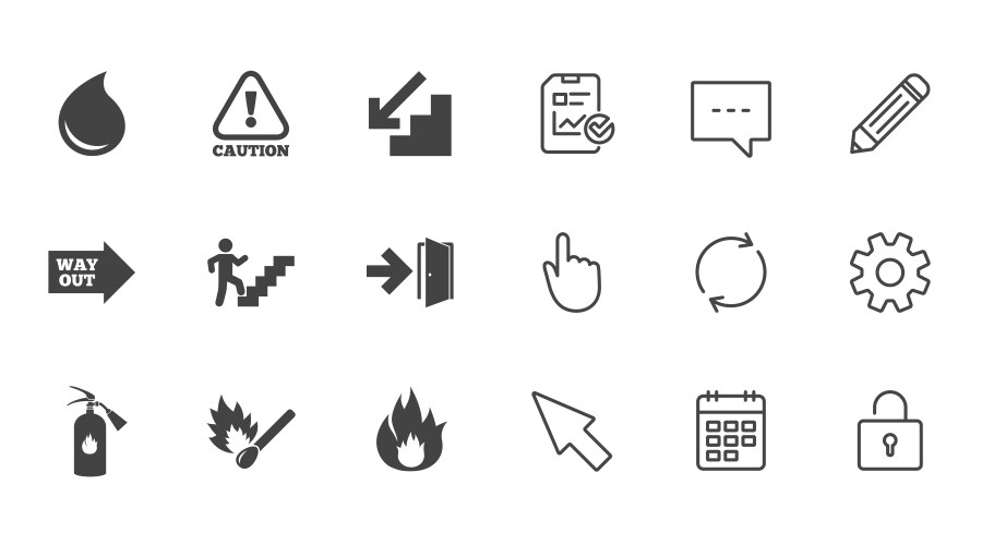 In case of fire emergency plan stick figure Vector Image