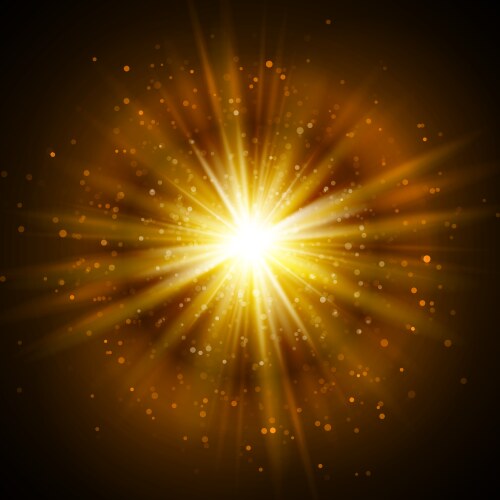 Golden Star Burst with Sparkles Royalty Free Vector Image