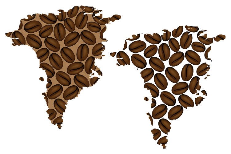 United states of america - map coffee bean Vector Image
