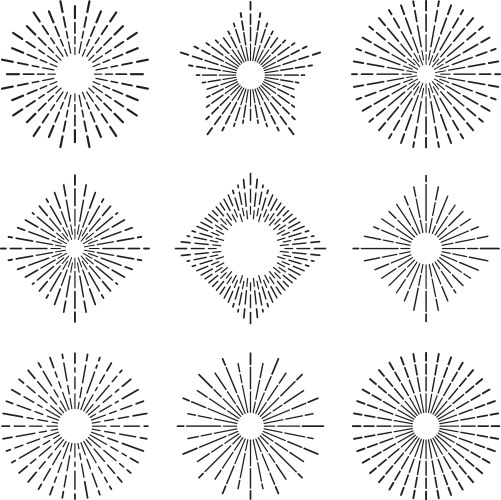 Abstract sun burst rays with border and frames Vector Image