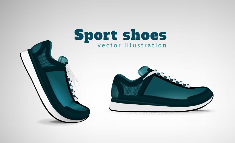 Sport shoes realistic composition Royalty Free Vector Image