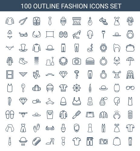 100 fashion icons Royalty Free Vector Image - VectorStock