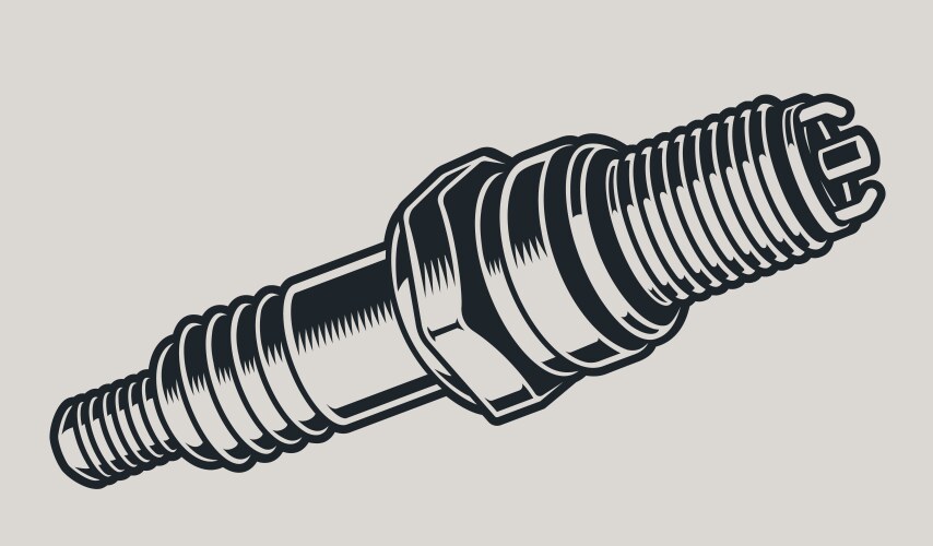 Spark plug drawing isolated hand drawn engraved Vector Image