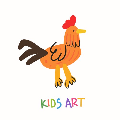 Childish style drawing hand drawn colorful cute Vector Image
