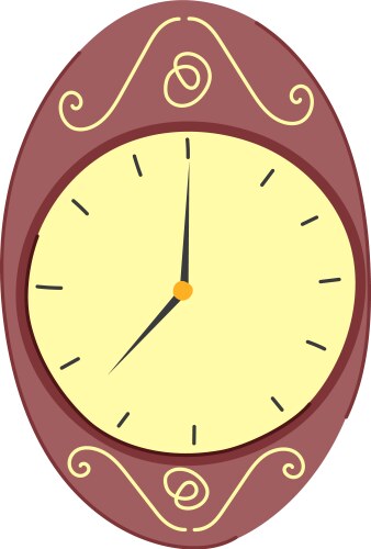 Hour clock vintage cartoon Royalty Free Vector Image