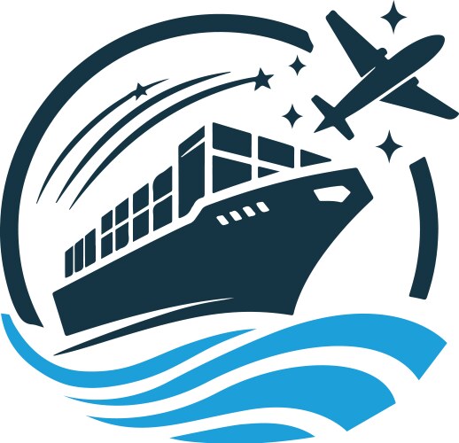 Shipping company logo template 3 Royalty Free Vector Image