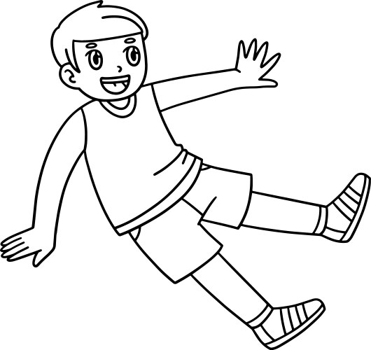 Breakdance b boy doing a kick out coloring page Vector Image