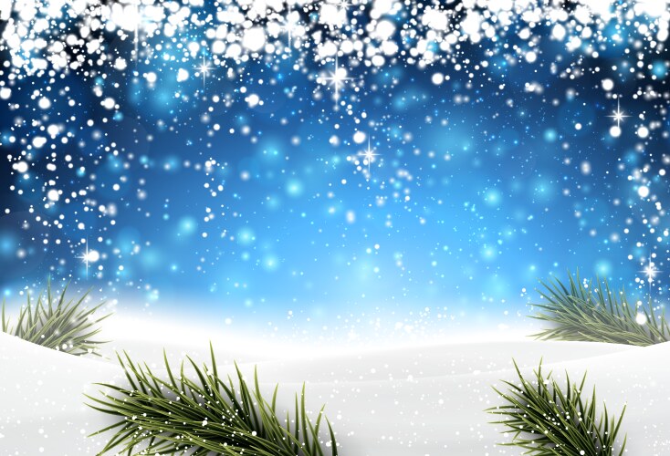 Christmas background with snow Royalty Free Vector Image